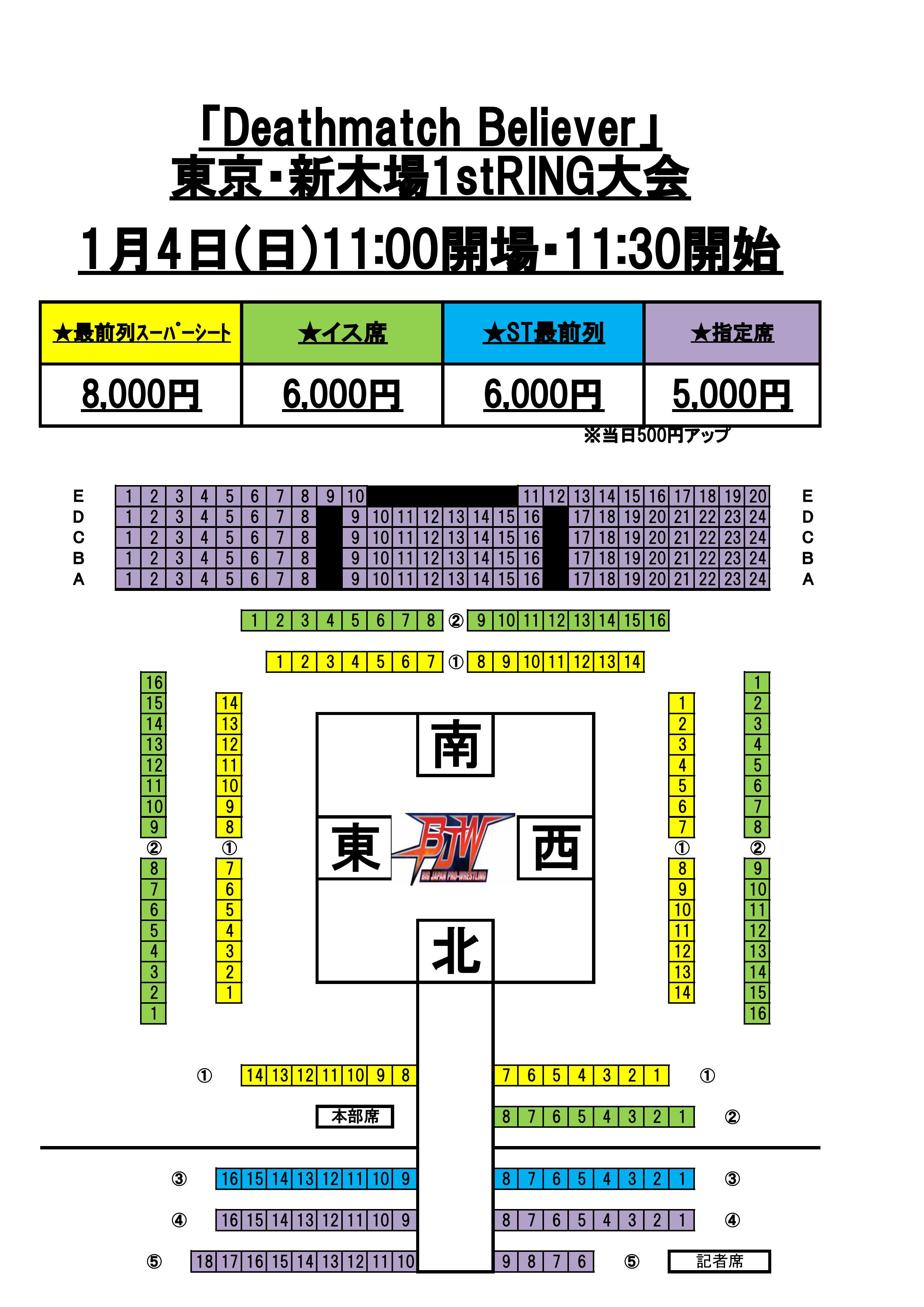 1/4（日）【当日青春18チケット販売】【BJW CORE・YouTubeメンバーシップで全試合生配信】「Deathmatch Believer」東京･新木場1stRING大会 | 大日本 ...